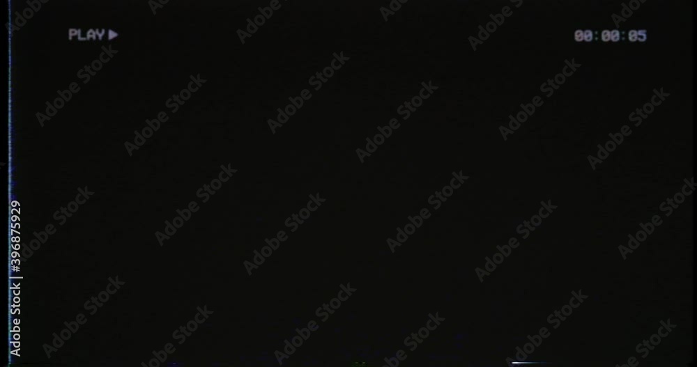 VHS screen digital glitch and noise. Videotape Tracking defect mode ...