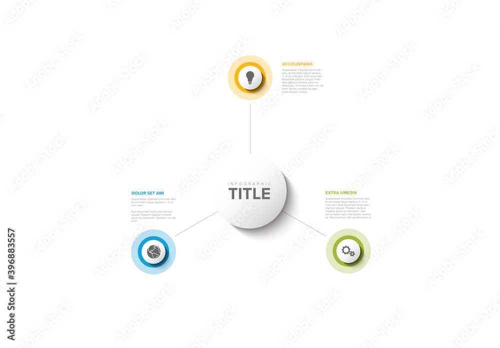 Simple Infographic with three Elements Stock Template | Adobe Stock