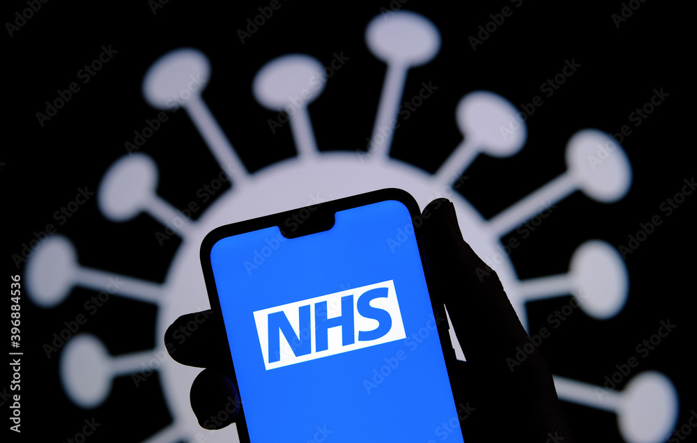 Stone / United Kingdom - May 5 2020: NHS app login screen on a ...