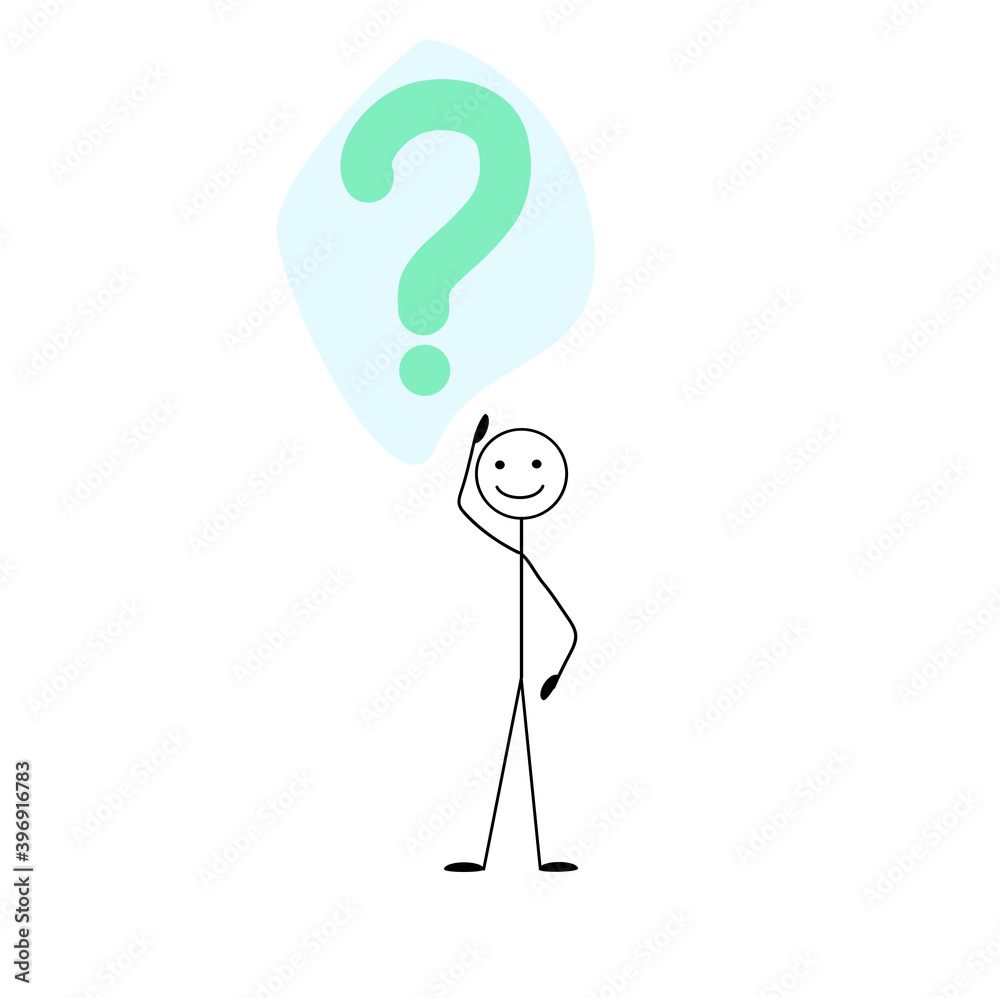 A stick figure with a question mark icon. Look for solutions. A stick ...