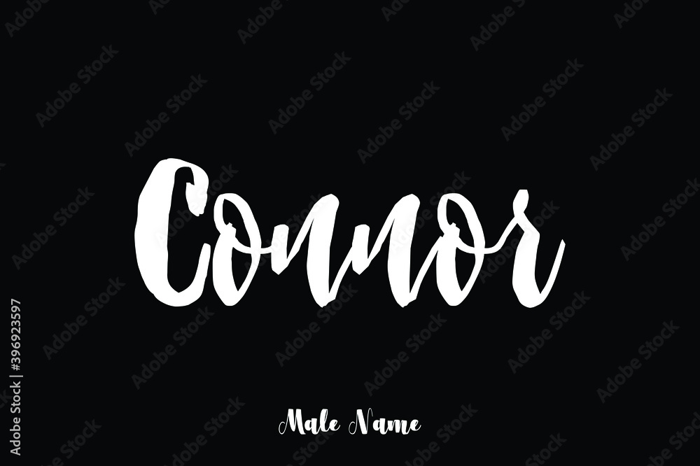 Connor.-Male Name Cursive Calligraphy Text on Black Background Stock ...