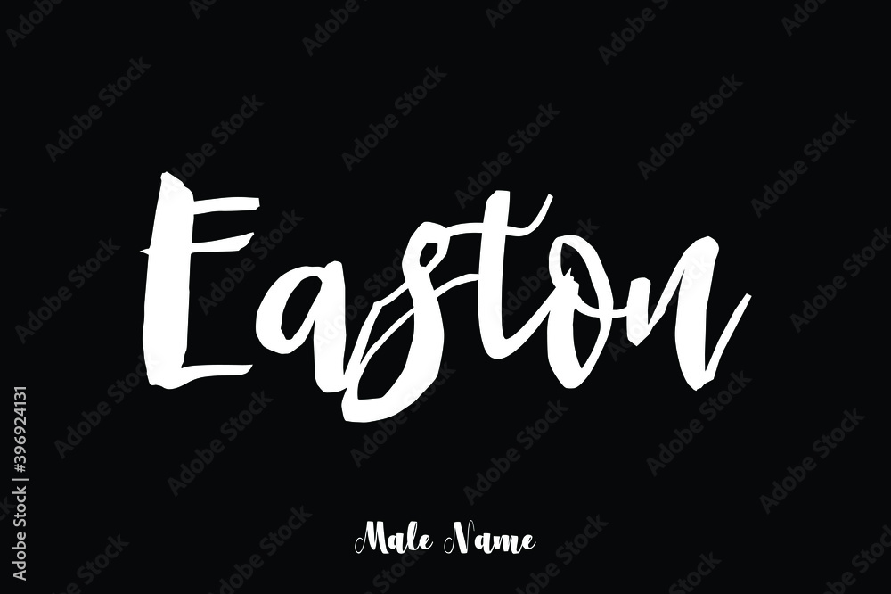 Easton-Male Name Cursive Calligraphy Text on Black Background Stock ...