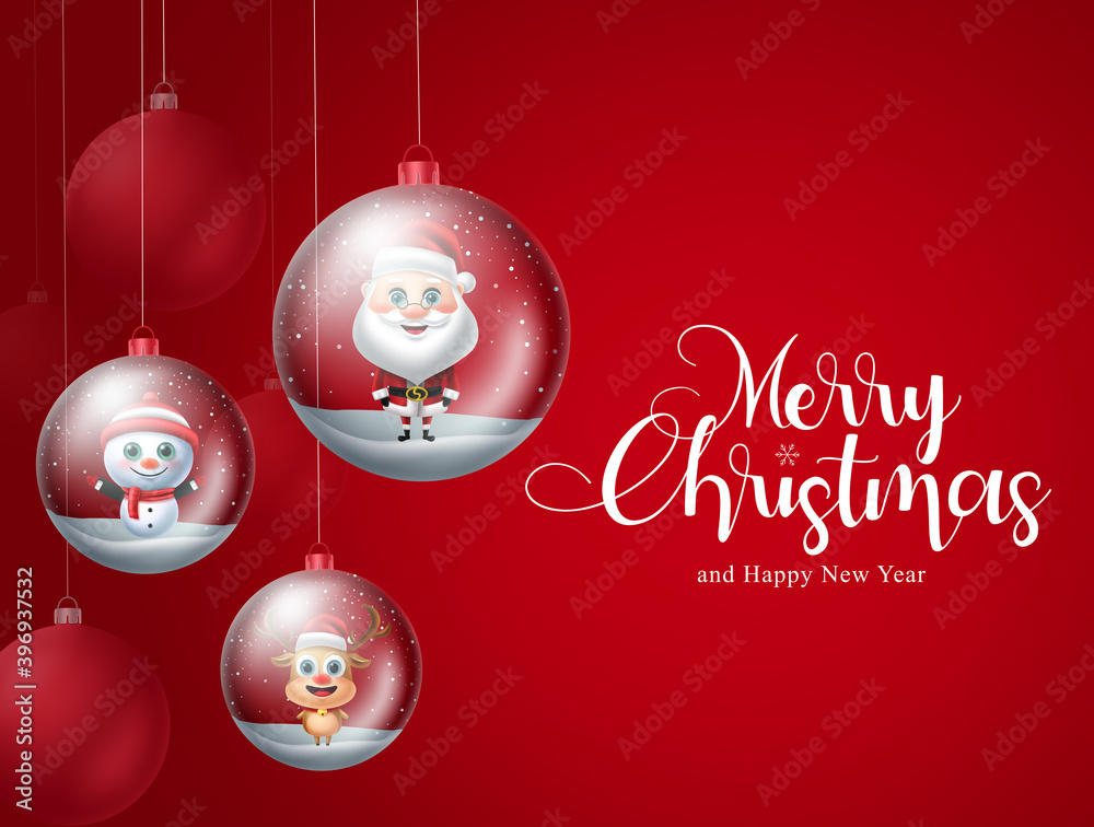 Christmas crystal ball character vector background design. Merry ...