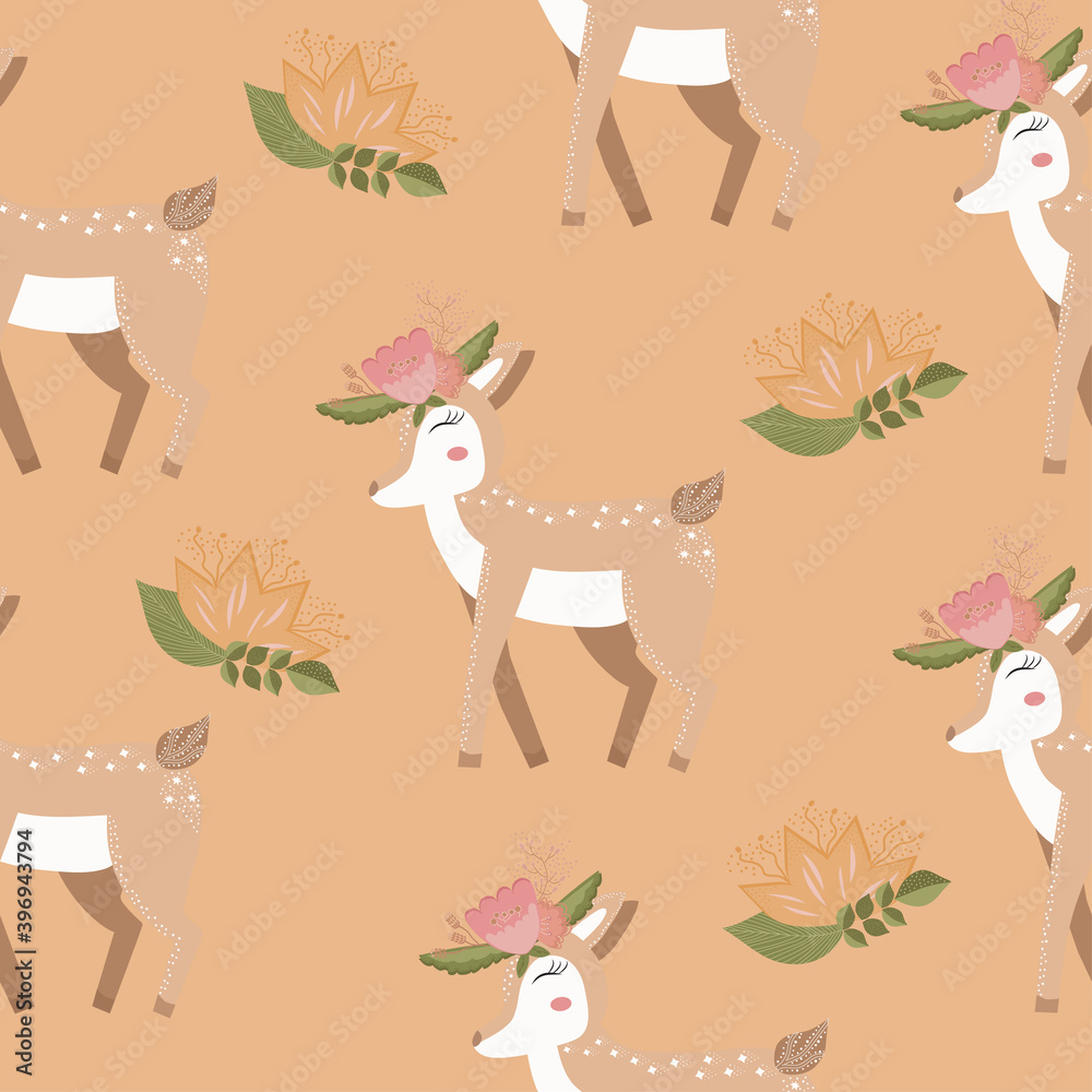 Cute baby deer illustrations for kids. Vector illustration suitable for ...