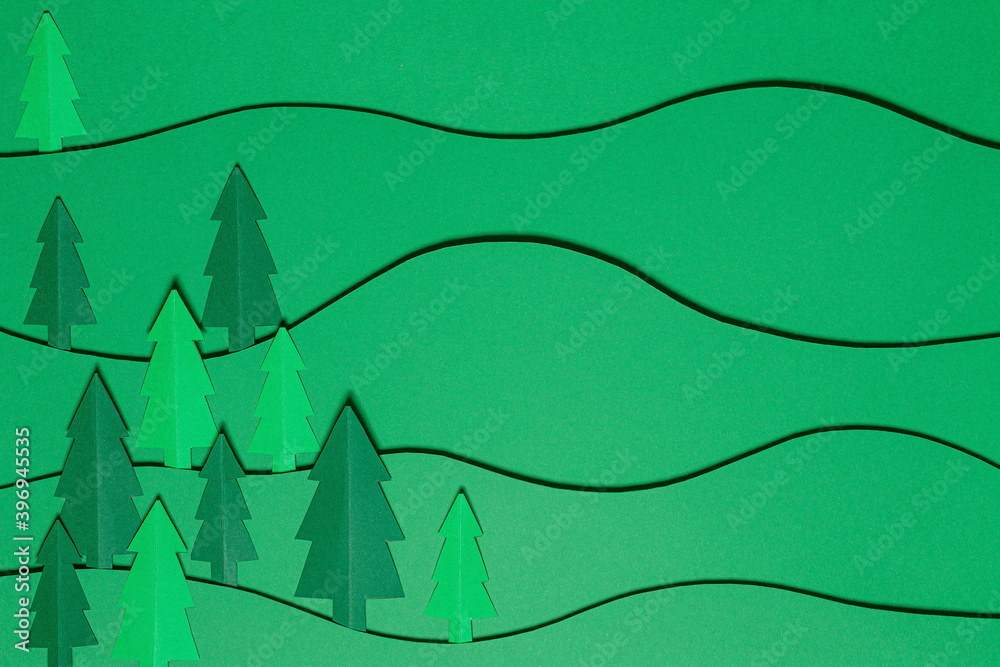 Christmas tree paper cutting design papercraft card. Paper cut ...