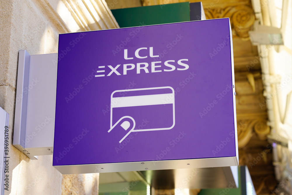 LCL express logo and sign text of french bank signage Stock Photo ...