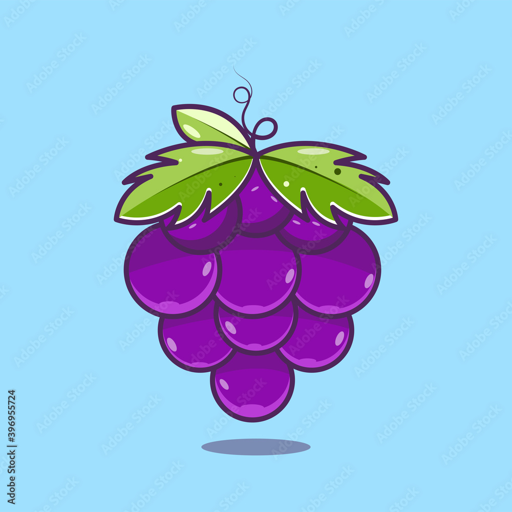 grape fruit illustration, cartoon grape concept, premium illustration ...