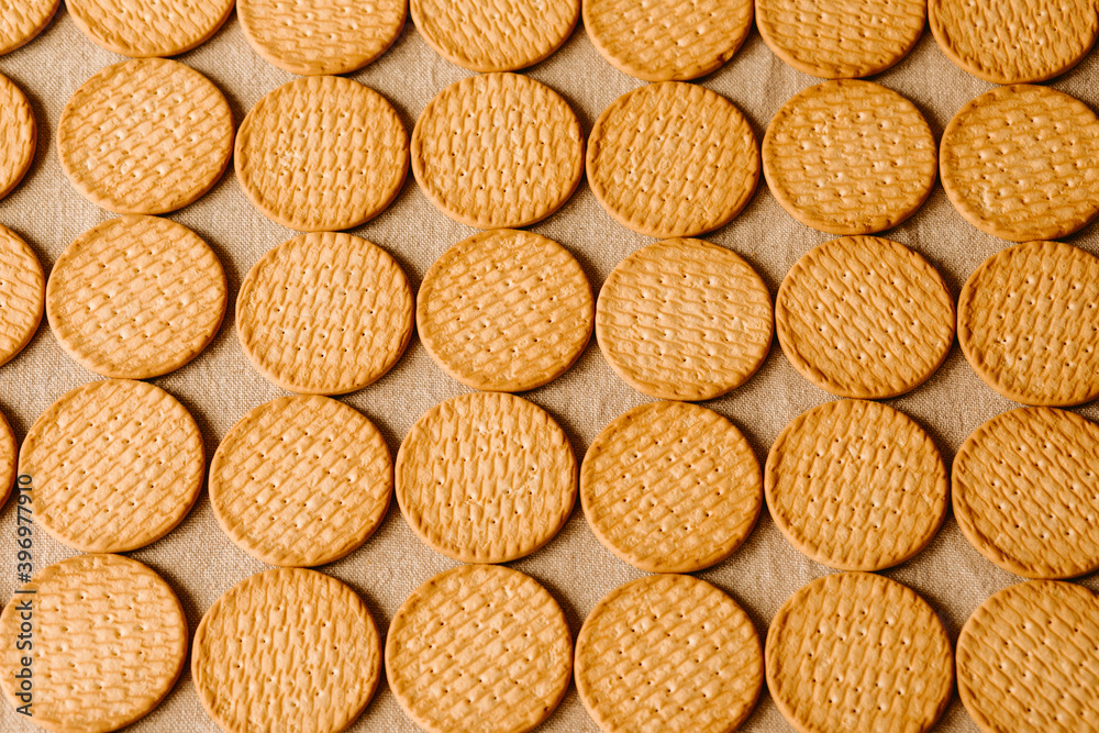 Biscuit pattern and background for design. Top view. Stock Photo ...