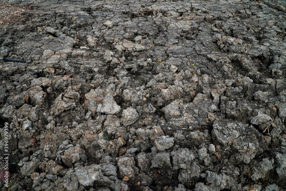 Cracked ground, cracked soil. texture of grungy dry cracking parched ...