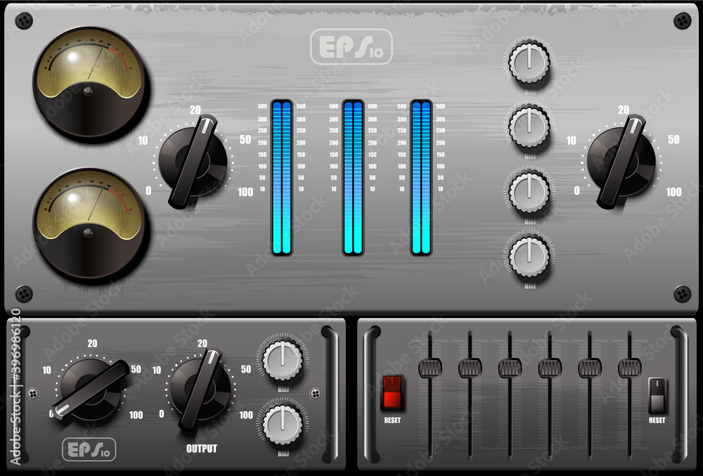 Realistic virtual equalizers and compressors. Vector. Stock Vector ... Realistic virtual equalizers and compressors. Vector. Stock Vector ...
