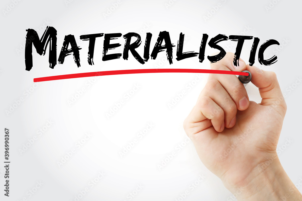 Materialistic text with marker, concept background Stock Photo | Adobe ...