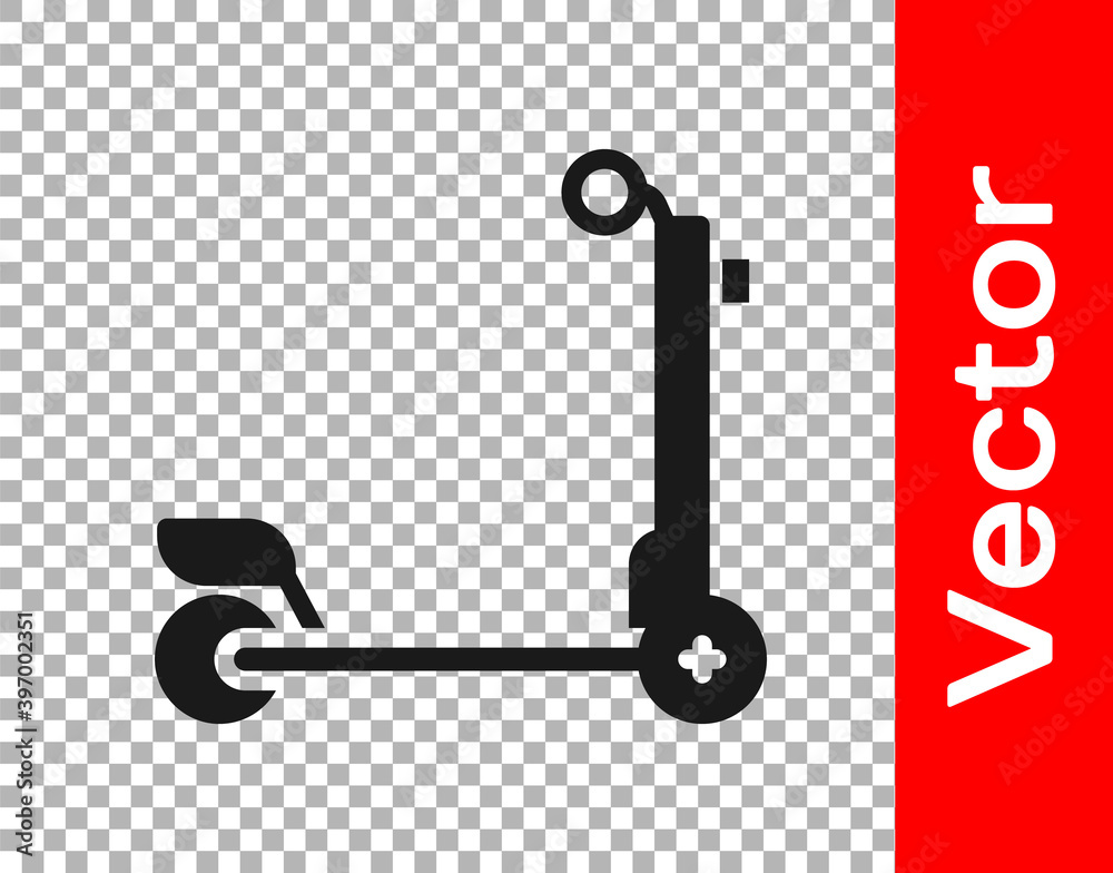 Black Scooter icon isolated on transparent background. Vector. Stock ...