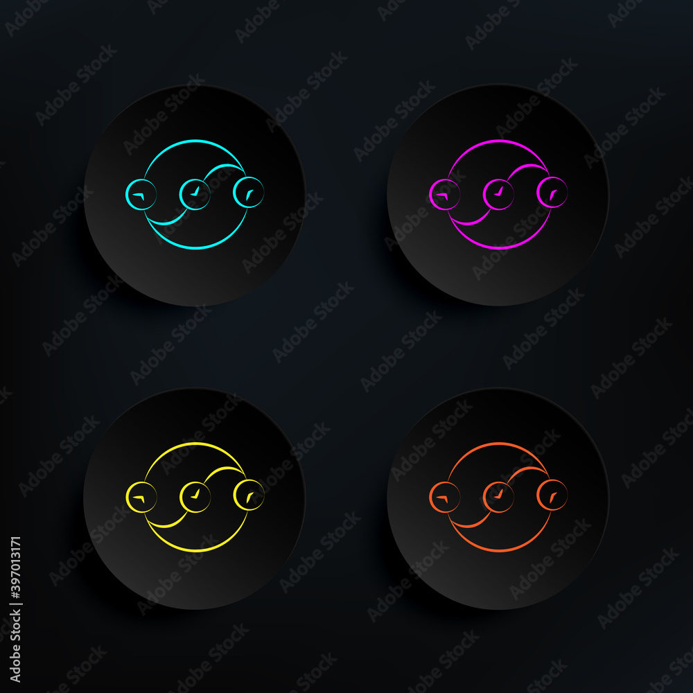 Time paradox dark badge color set icon. Simple thin line, outline ...