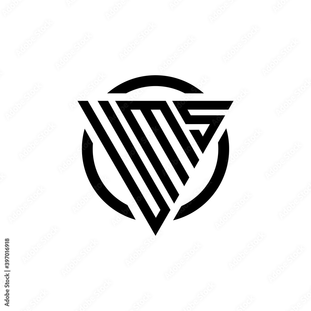 Initial letter UMS triangle monogram clean modern simple logo Stock ...