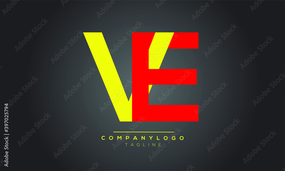 VE initials monogram letter text alphabet logo design Stock ...