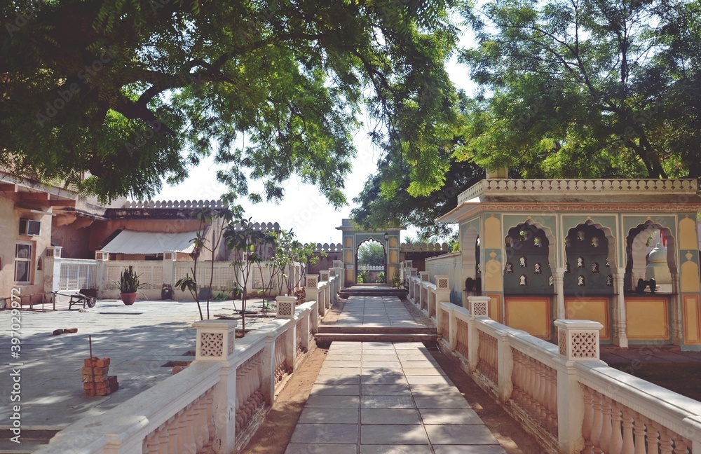 Mandawa Fort, great tourist's attraction fort in Rajasthan Stock Photo ...