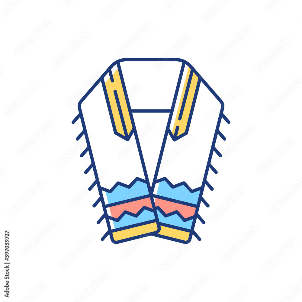 Vetor de Tallit and tzitzit RGB color icon. Jewish prayer shawl ...