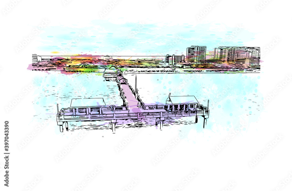 Building view with landmark of Clearwater is the city in Florida ...