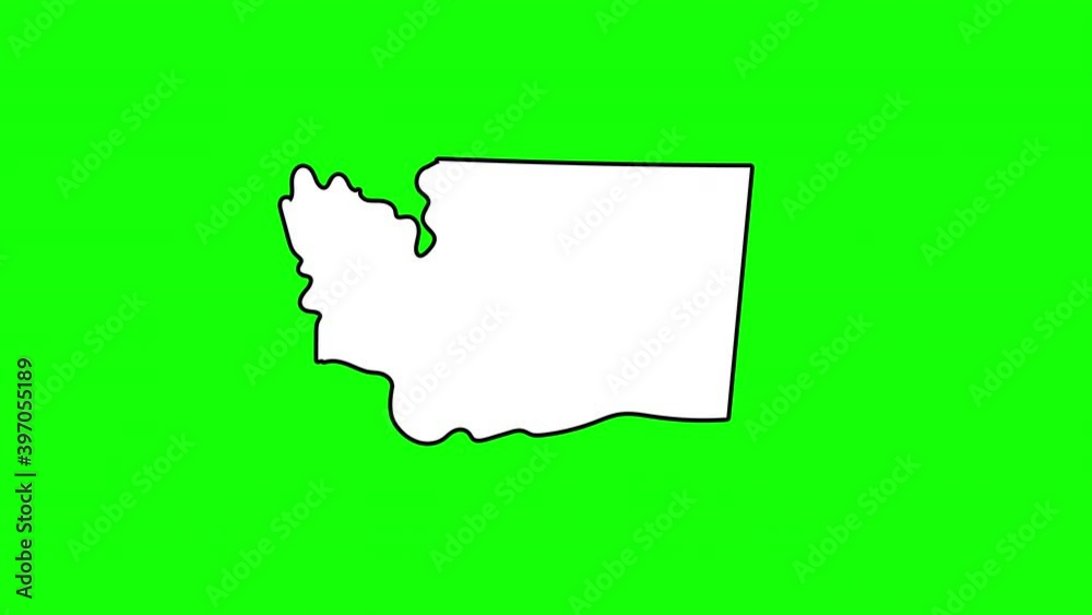 Washington State of USA with pointer in capital city Olympia. Animated ...