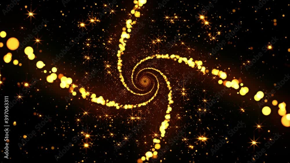 Abstract Glitter Motion Background Animation Shining gold Fibonacci ...