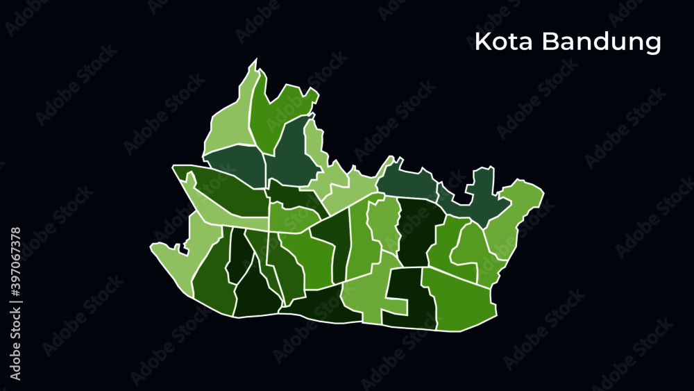Bandung City Map, Map Kota Bandung Jawa Barat, West Java, Indonesia per ...