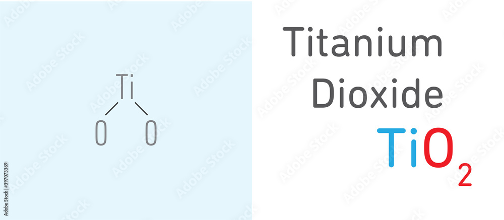 Titanium Dioxide (TiO2) gas molecule.Stick model. Structural Chemical ...