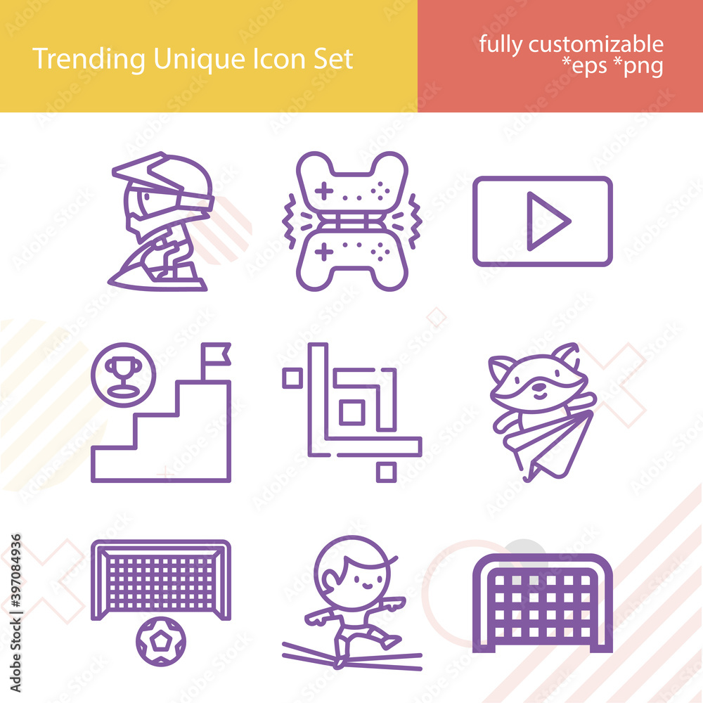 Simple set of header related lineal icons. Stock Vector | Adobe Stock