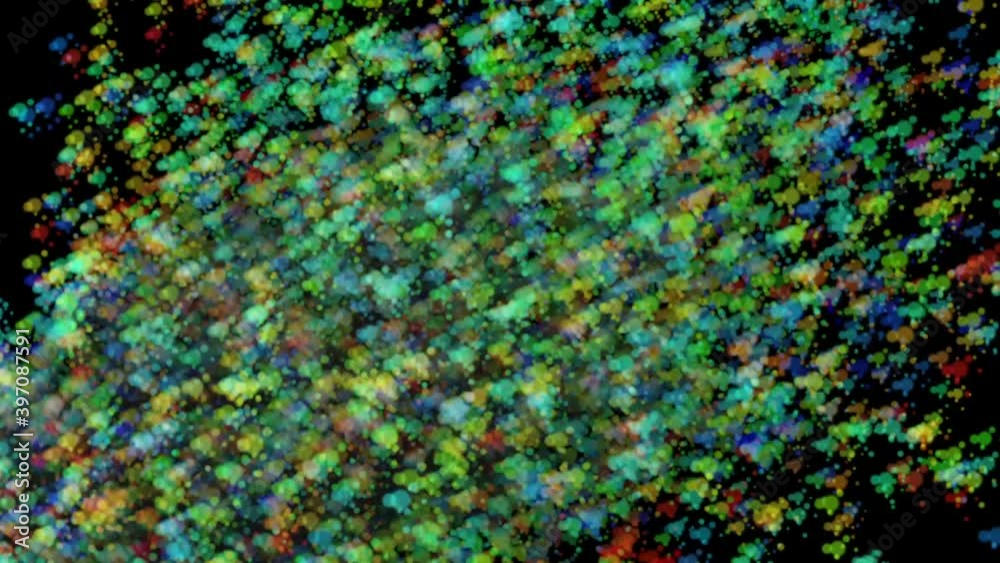 Abstract black background of movement of particles in the form of ...