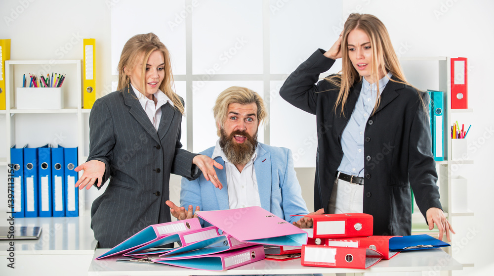 Teamwork people. modern office life. ceo women with man manager. hard ...