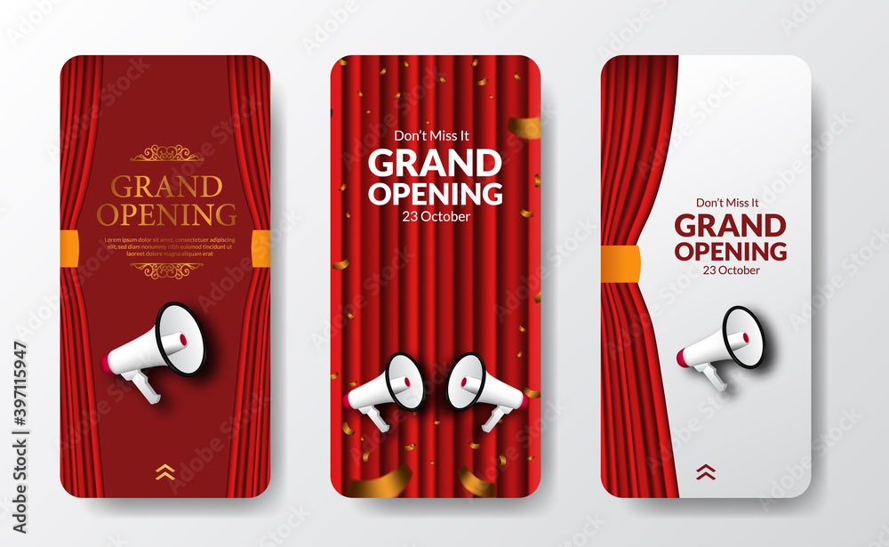 elegant luxury grand opening or reopening event social media stories ...