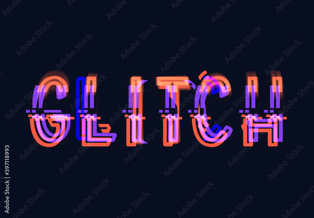 Glitch Text Effect Stock Template | Adobe Stock