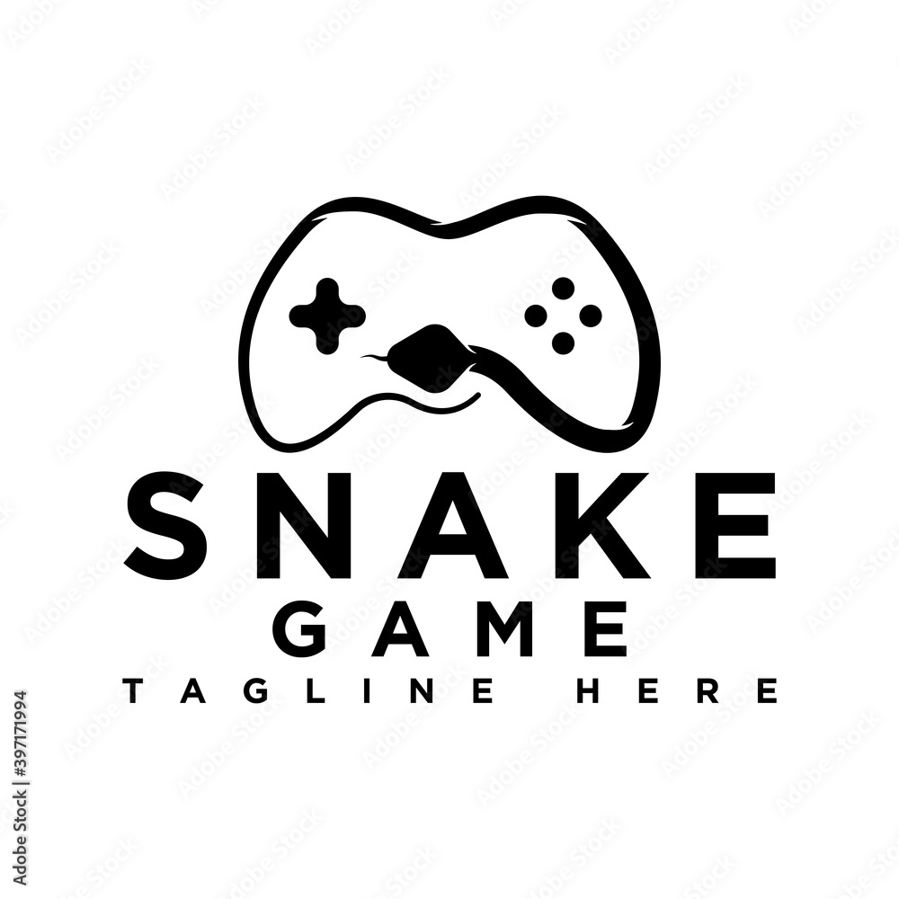 gamer logo design idea, snake game logo inspirations Stock Vector ...