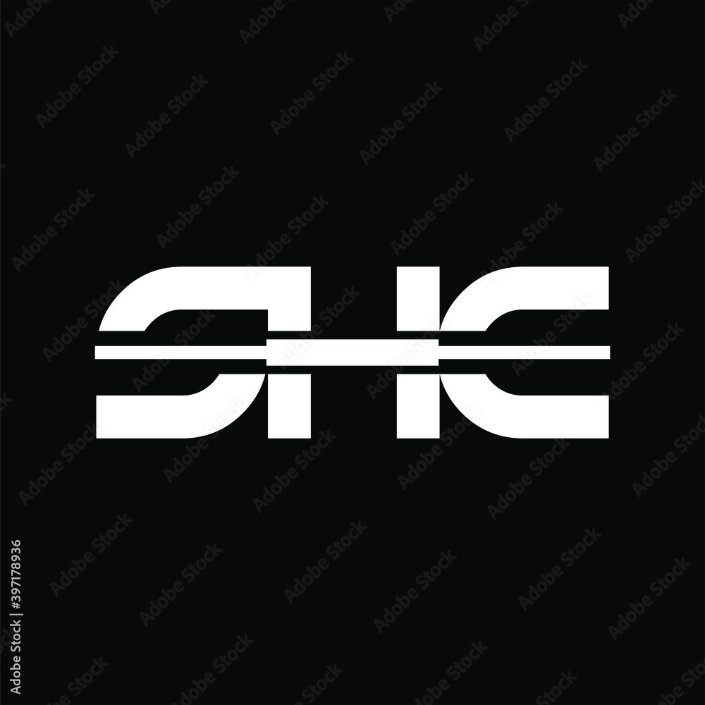 Initial letter SHE logo template in flat design monogram illustration ...