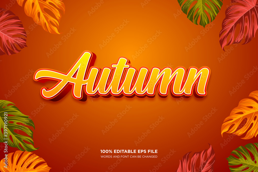Autumn text style effect Stock Vector | Adobe Stock