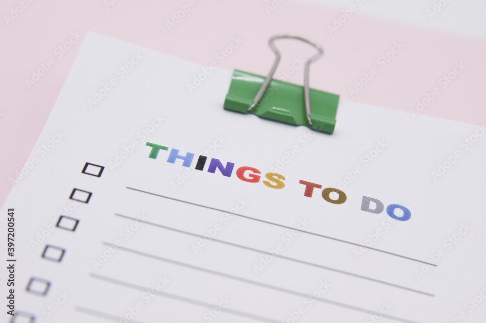 Things To Do List On White Paper Stock Photo | Adobe Stock