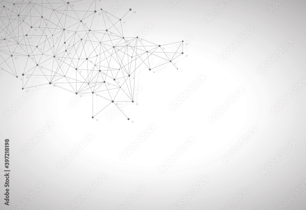 Network abstract connection isolated on white background. Network ...