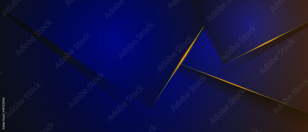 Deep blue background vector overlay layer on dark space with golden ...