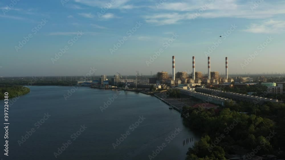Electricity Authority Station, thermal power plant by the river ...