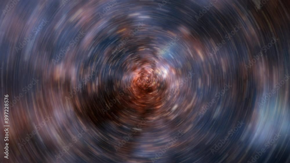 Abstract background for traveling through a wormhole in space. 4K 3D ...