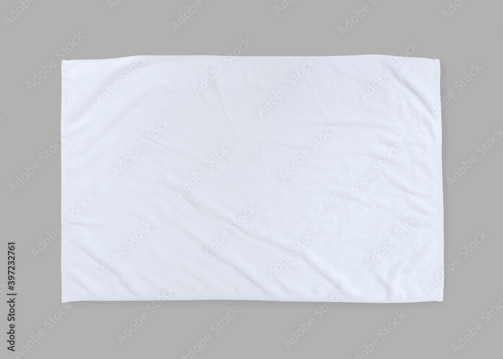 White towel mock up template cotton fabric wiper mockup isolated on ...