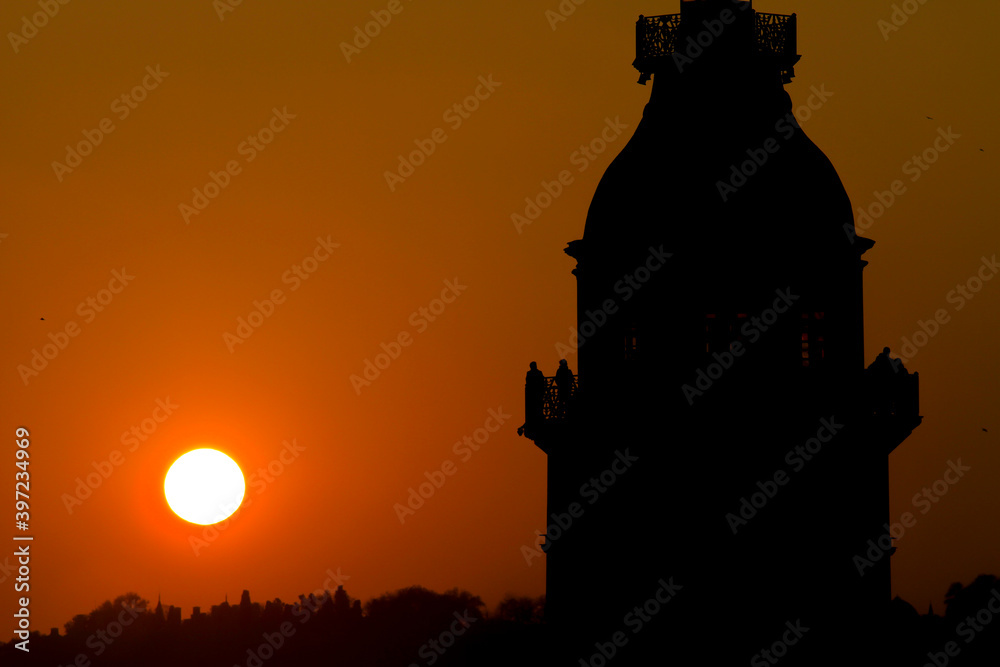 Istanbul, Bosphorus, Uskudar. Ancient lighthouse of the Ottoman period ...