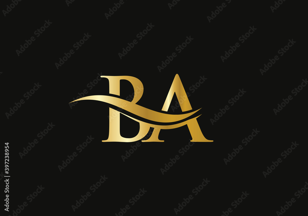 BA logo design. Creative and Minimalist Letter BA Logo Design with ...