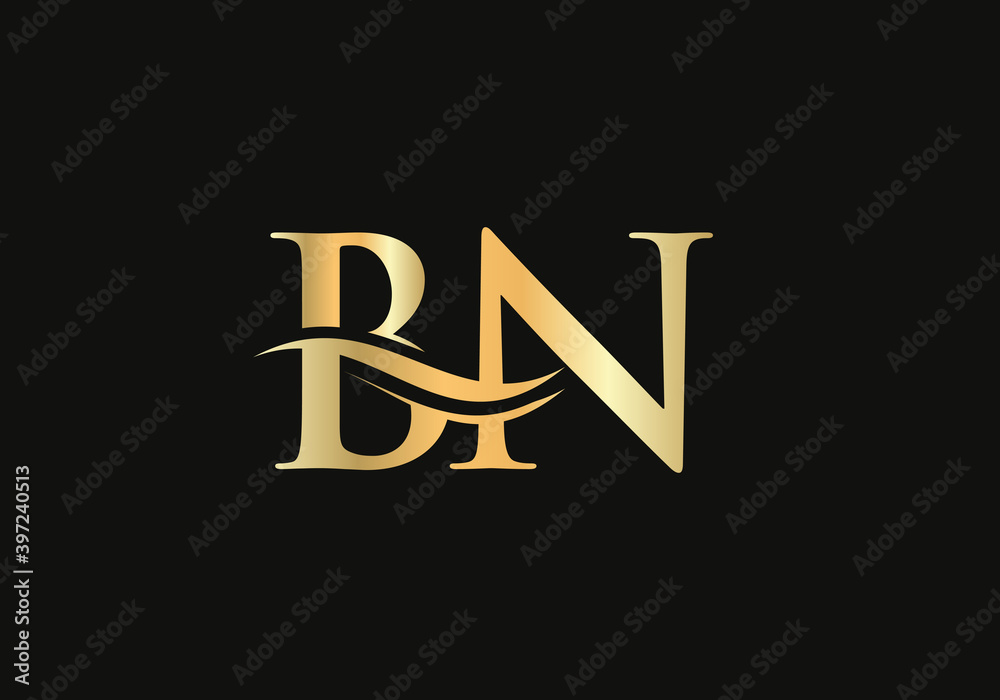 Initial BN letters logo Modern Trendy. BN Logo design for business ...