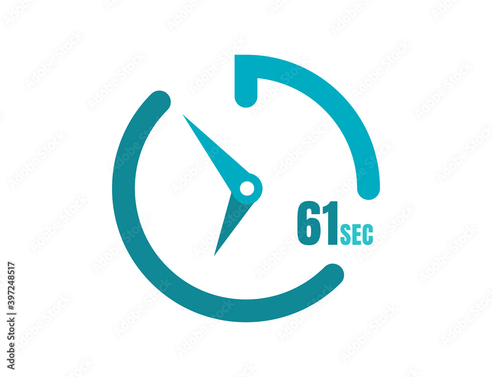 Timer 61 sec Simple icon design, 61 second timer clocks. 61 sec ...