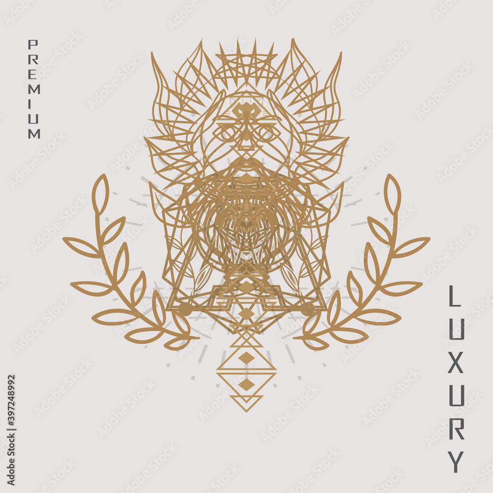 occult ethnic logos, amalgamation of sun gods, ornaments, and nature ...