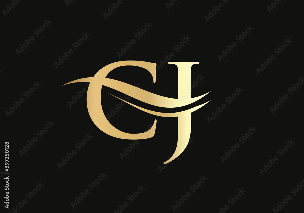 Minimal CJ Letter Linked Logo for business and company identity ...