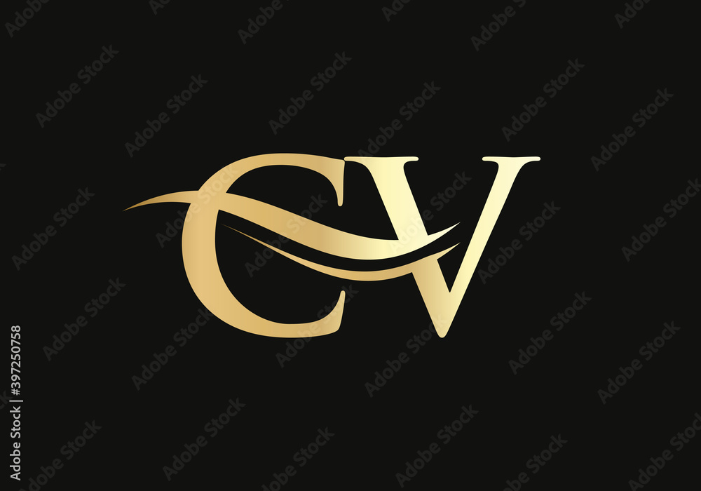 Initial CV logo design. Creative and Minimalist Letter CV Logo Design ...