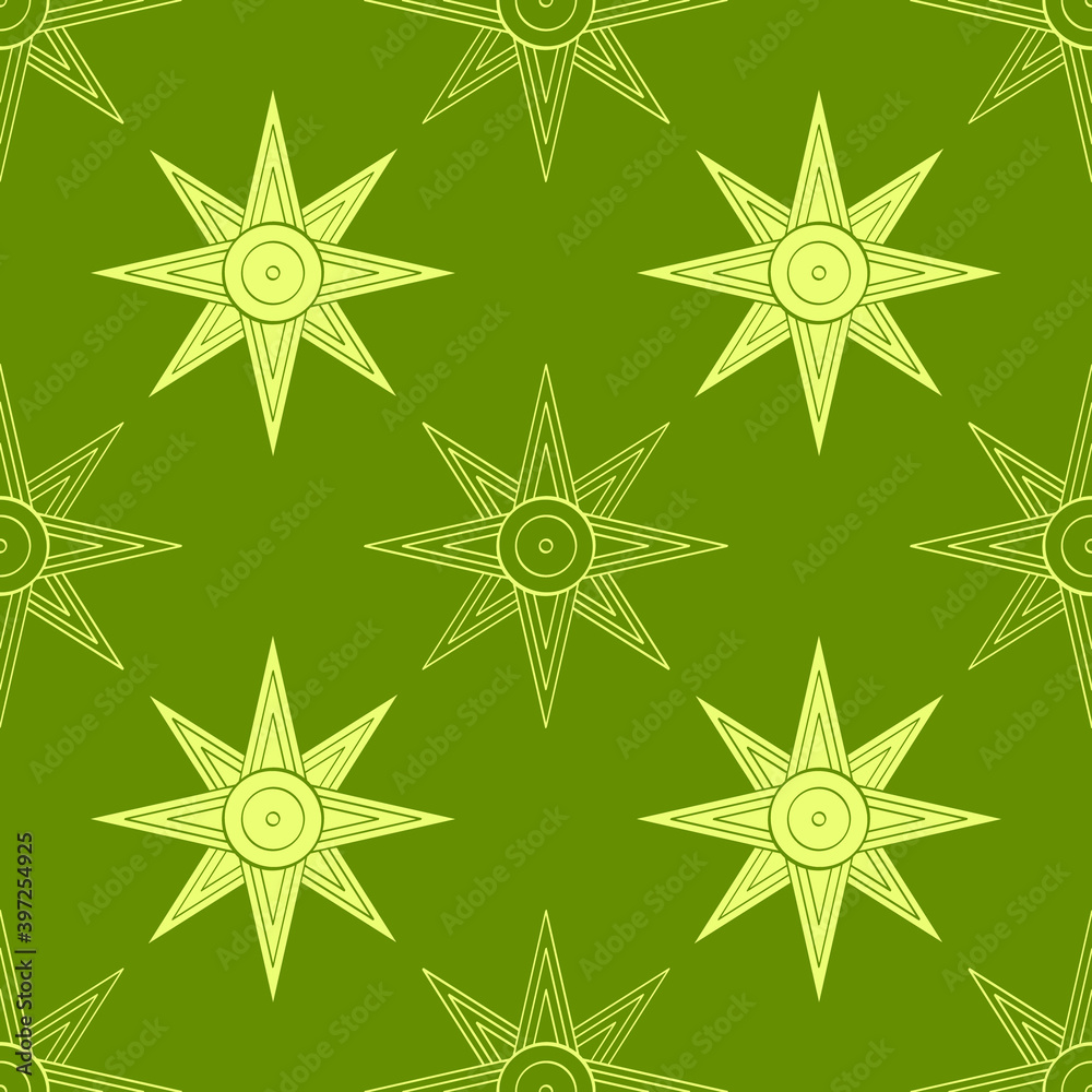 Seamless vector pattern with ancient Sumerian symbol Star of Ishtar for ...