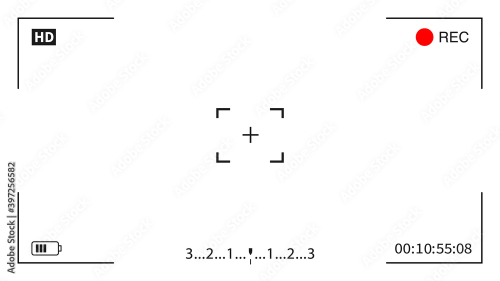 Vetor de Rec or recording video. Camera rec viewfinder with digital ...