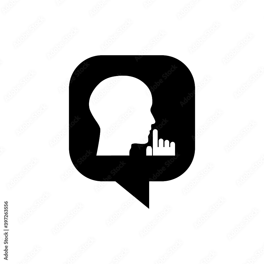 Simple illustration of silence icon for web design isolated on white ...